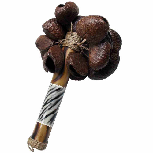 7.5" Brown Hand-Carved Bamboo Maracas | Christmas Central