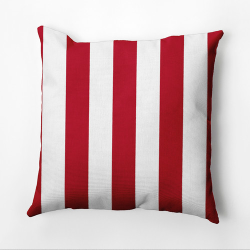 Striped Throw Pillow - 18" - White & Red | Christmas Central