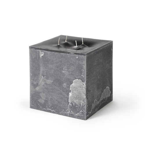 7.75" Anthracite Square 4-Wick Pillar Candle | Christmas Central