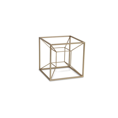 8" Gold Large Tesseract Tabletop Decoration | Christmas Central