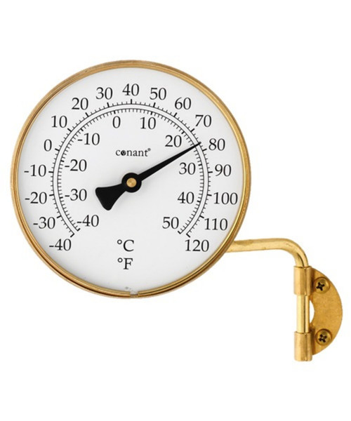 11" Gold & White Round Vermont Weather Station | Christmas Central