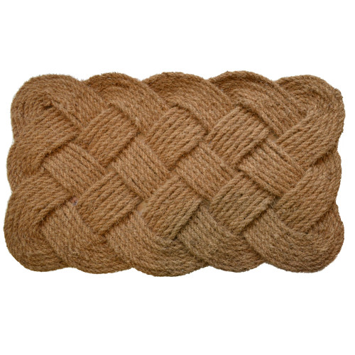 Brown Handwoven Rectangular Coir Doormat 37" x 24" | Christmas Central