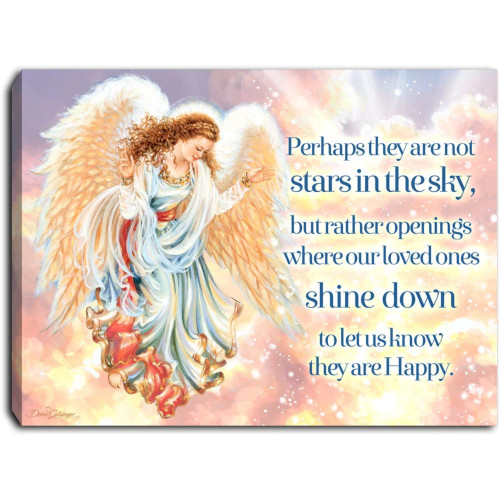 Lighted Shine Down Angel Tabletop Canvas Decoration - 8" | Christmas ...