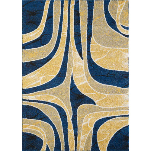 5' x 7' Yellow & Blue Graphic Rectangular Area Throw Rug | Christmas ...