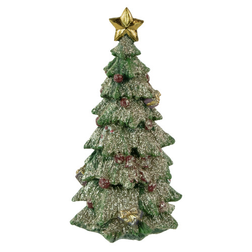 Glittered Christmas Tree with Presents, Berries & Bows Decoration - 6. ...