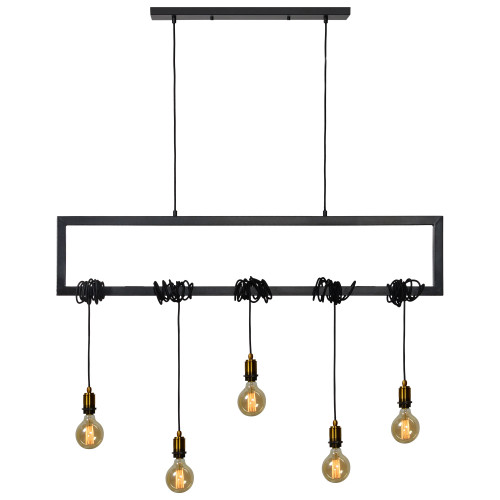 122" Matte Black Rectangular Ceiling Pendant Light | Christmas Central