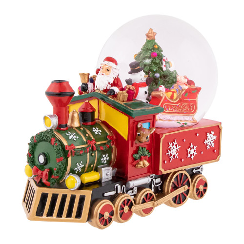 Santa Driving the Train Musical Christmas Snow Globe - 8.25 ...