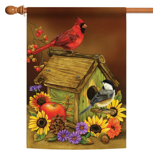 Autumn Melody Rectangular Outdoor House Flag 40" x 28" | Christmas Central