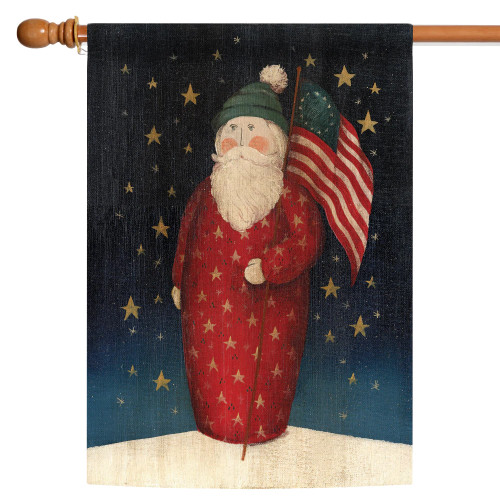 Winter Waving Santa Outdoor House Flag 40" x 28" | Christmas Central