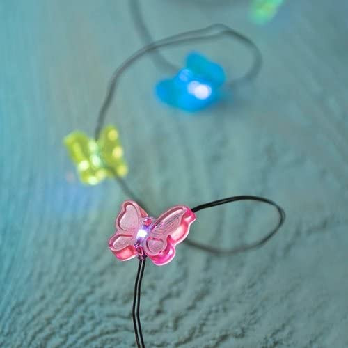 10-Count LED Multi-Color Pastel Butterfly Fairy Lights - Warm White ...
