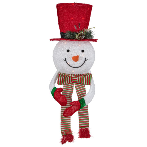 21.5" Lighted Snowman with Red Top Hat Christmas Tree Topper ...