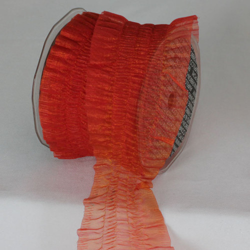 Burnt Orange Solid Gathered Woven Edge Ribbon 2.5" x 16 Yards ...