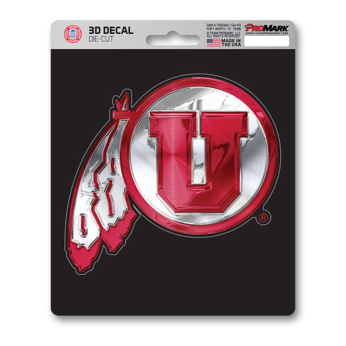 6.25” NCAA University of Utah Utes 3D Decal Sticker | Christmas Central