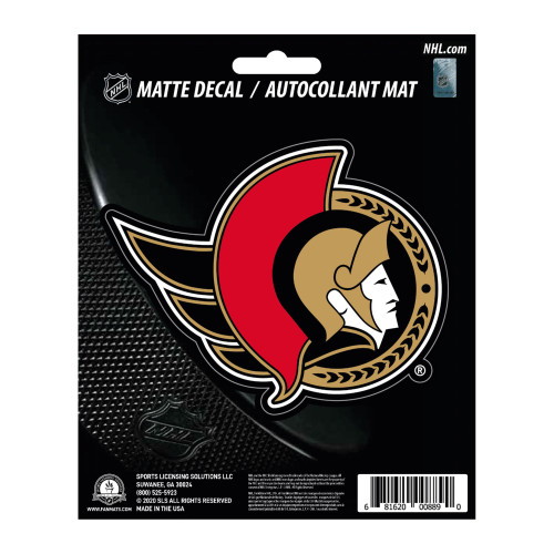 6.25" NHL Ottawa Senators Matte Automotive Decal Sticker | Christmas ...