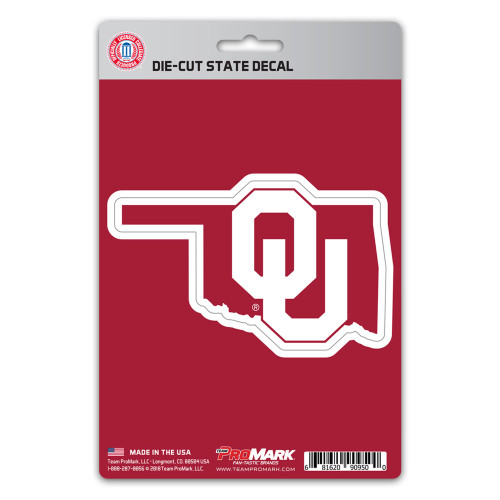 6.25" NCAA University of Oklahoma Sooners Automotive State Shape Decal ...