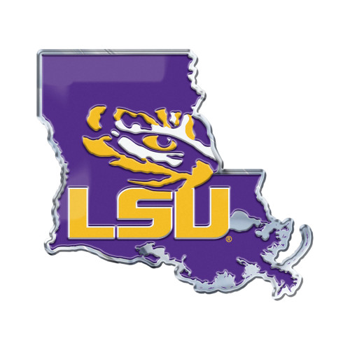 3.25" NCAA Louisiana State University Tigers Automotive Embossed State ...