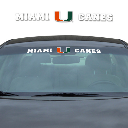 34” NCAA University of Miami Hurricanes Automotive Windshield Decal ...