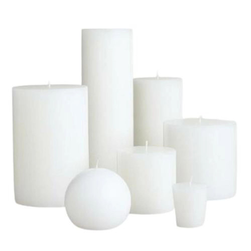 4" White Sphere Soy Wax Pillar Candle | Christmas Central