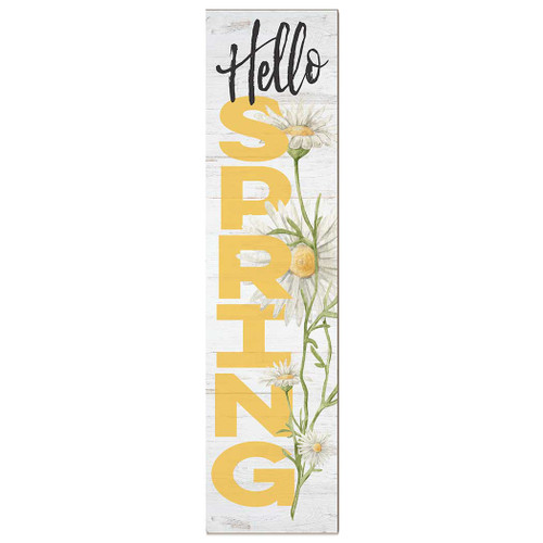 48" Yellow & White "Hello Spring" with Flowers Outdoor Leaner Sign ...