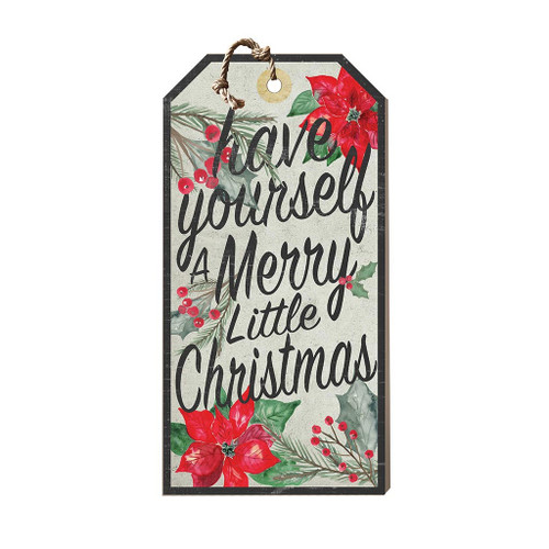 30” Black & Red “Have Yourself A Merry Little Christmas” Hanging Tag ...