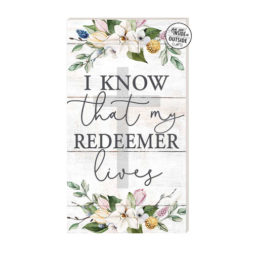 20" White & Green "I Know That My Redeemer Lives" Easter Outdoor Wall ...