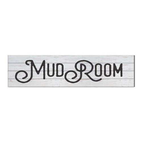 40" White & Black "Mudroom" Slat Wall Sign | Christmas Central