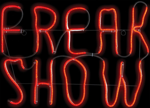 LED Neon Lighted Freak Show Halloween Wall Sign - 24" - Orange ...