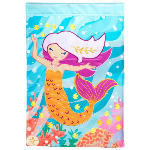 Blue & Purple Double Applique Mermaid Outdoor Garden Flag 18" x 13 ...