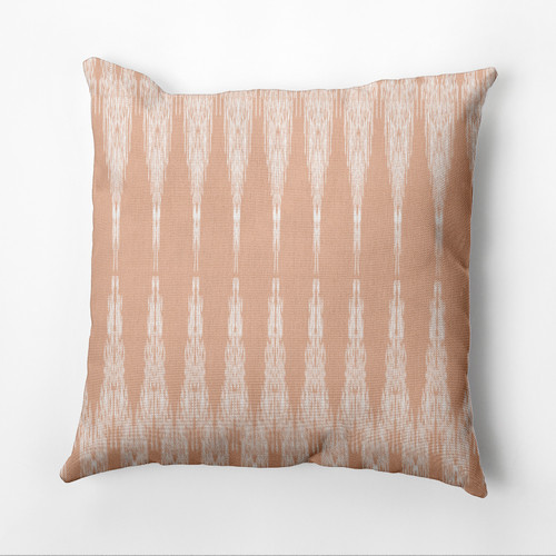 20" x 20" Orange & White Canterbury Geometric Pattern Outdoor Throw ...