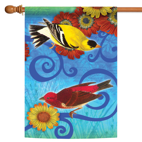 Finches 28 x 40 Inch House Flag | Christmas Central