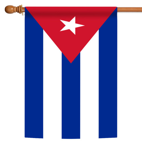 Red & Blue Cuba Outdoor House Flag 40" x 28" | Christmas Central