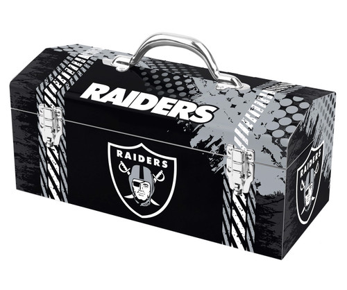 16.25" NFL Las Vegas Raiders Steel Tool Box | Christmas Central