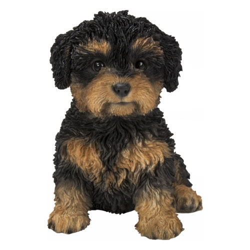 6.25" Sitting Black Baby Cavapoo Outdoor Garden Statue | Christmas Central