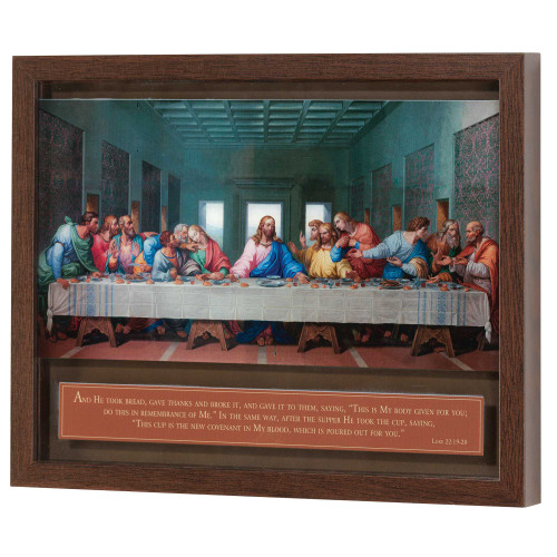 15" Brown & Blue The Last Supper Framed Wall Art | Christmas Central