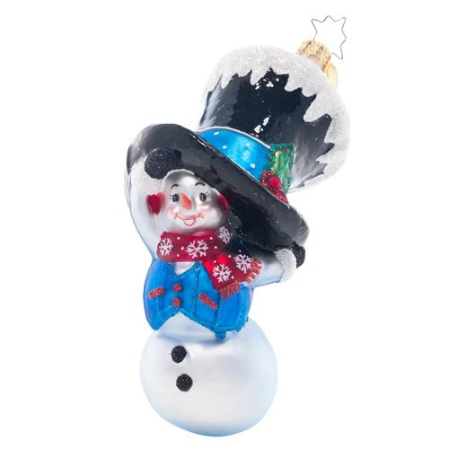 Christopher Radko Peek-A-Boo Snowman Glass Christmas Ornament 1021508 ...