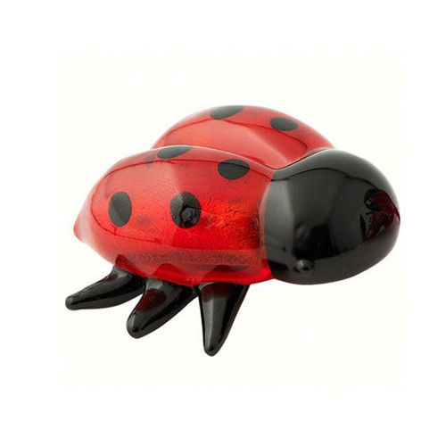 3.5" Red & Black Ladybug Art Glass Animal Figurine | Christmas Central