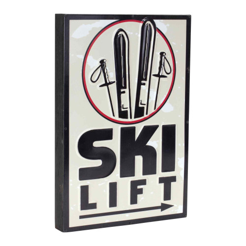 "Ski Lift" Lodge Christmas Wall Sign - 15.75" - Black & Beige ...