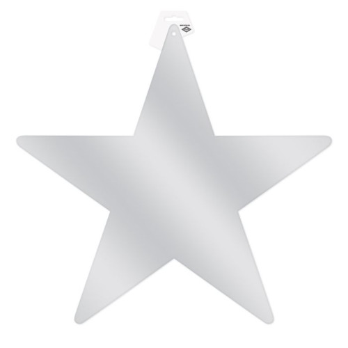 Club Pack of 12 Starry Night Themed Jumbo Silver Metallic Foil Star ...