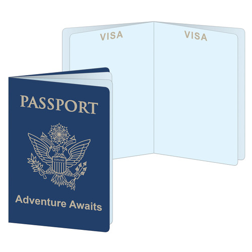 Club Pack of 48 Blue Around the World Adventure Awaits Passports 5 ...