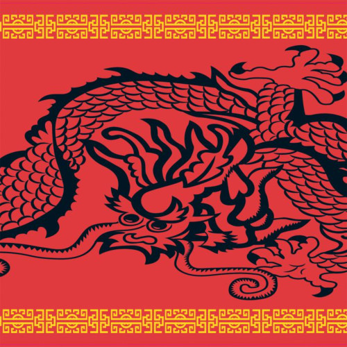 Club Pack of 12 Red & Black Dragon Print Disposable Party Table Runners ...