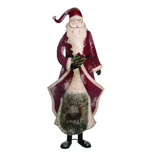 33" Red & White Traditional Standing Santa Christmas Decor | Christmas ...