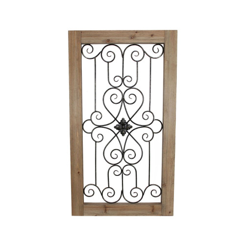 41.5" Brown & Black Rectangular Window Framed Wall Decoration ...