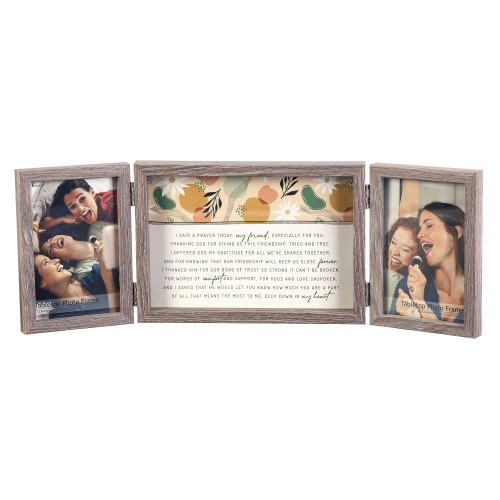 Double Picture "I Said A Prayer Today" Weathered Frames - for a 4" x 6 ...