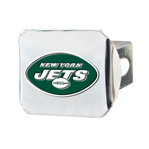 NFL New York Jets Chrome Automobile Hitch Cover - 4” - Silver & Green ...