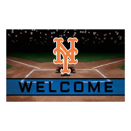 Orange & Blue MLB New York Mets "Welcome" Rectangular Outdoor Doormat ...