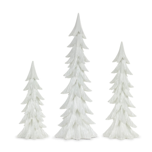 Set of 3 White Christmas Trees Tabletop Decor 2' | Christmas Central