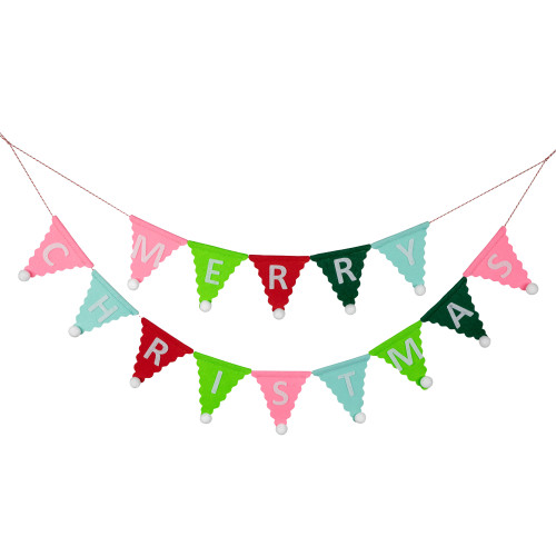 45" Multi "Merry Christmas" Banner Garland - Unlit | Christmas Central