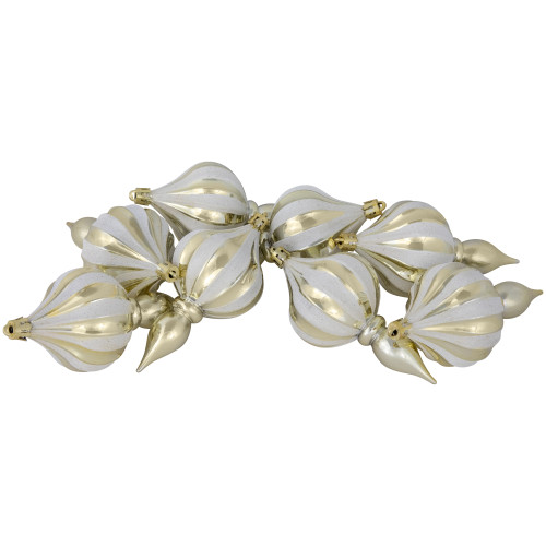 8-Count Champagne Shatterproof Finial Christmas Ornaments, 4.75 ...
