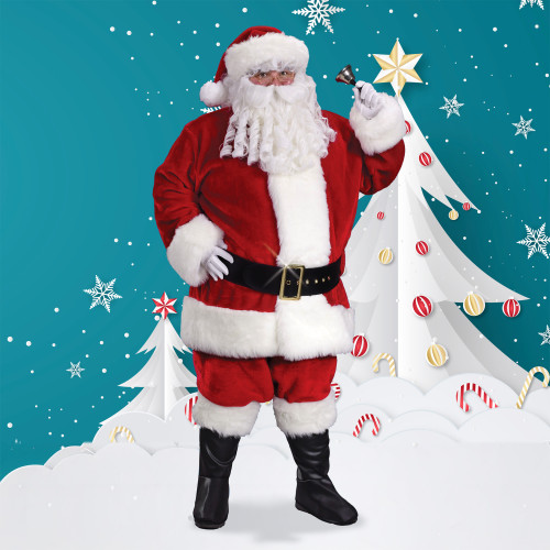 Regency Plush Crimson Adult Santa Claus Suit Christmas Costume ...