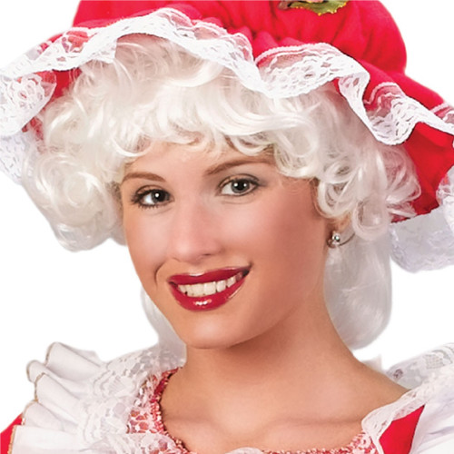 8" Mrs. Santa Claus Curly Christmas Wig Women Costume Accessory - One ...